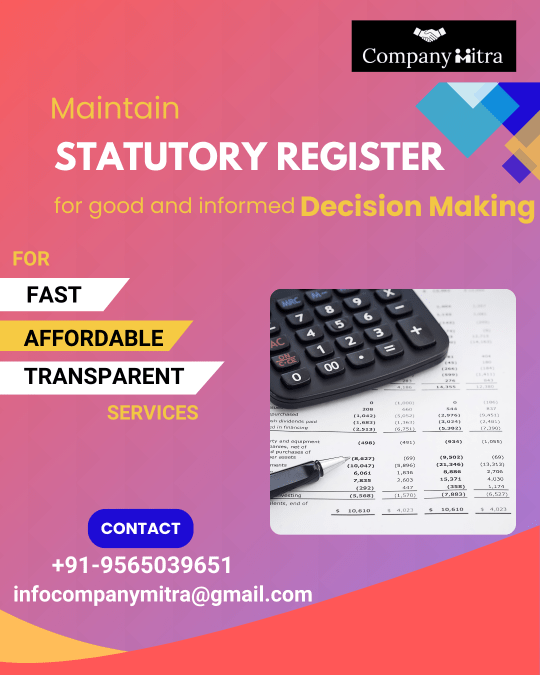 Maintain Statutory Register - COMPANY MITRA
